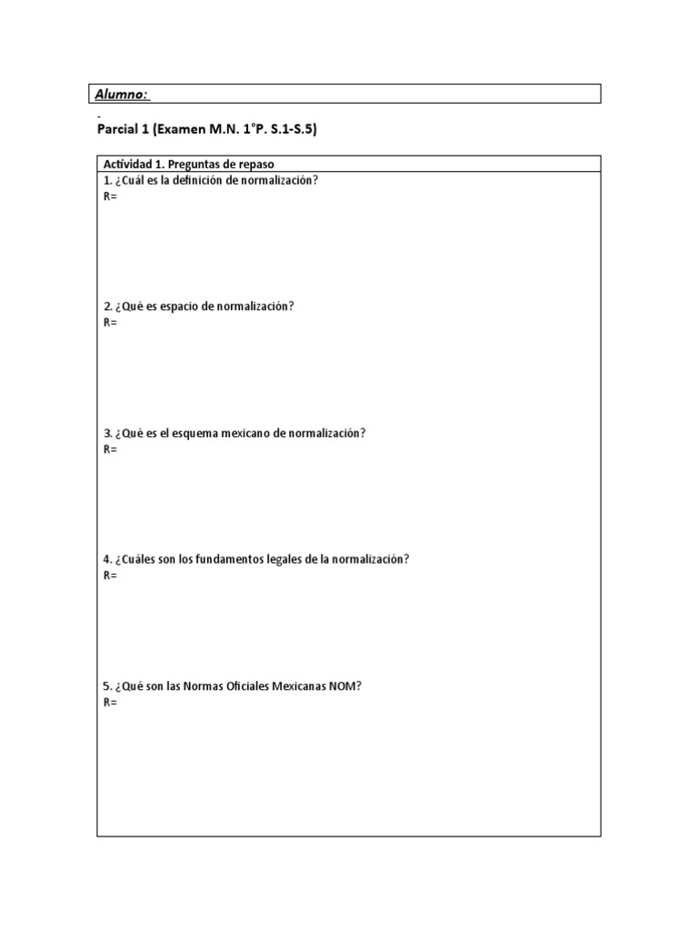 Metrología y Normalización - Examen Parcial 1.docx | PDF