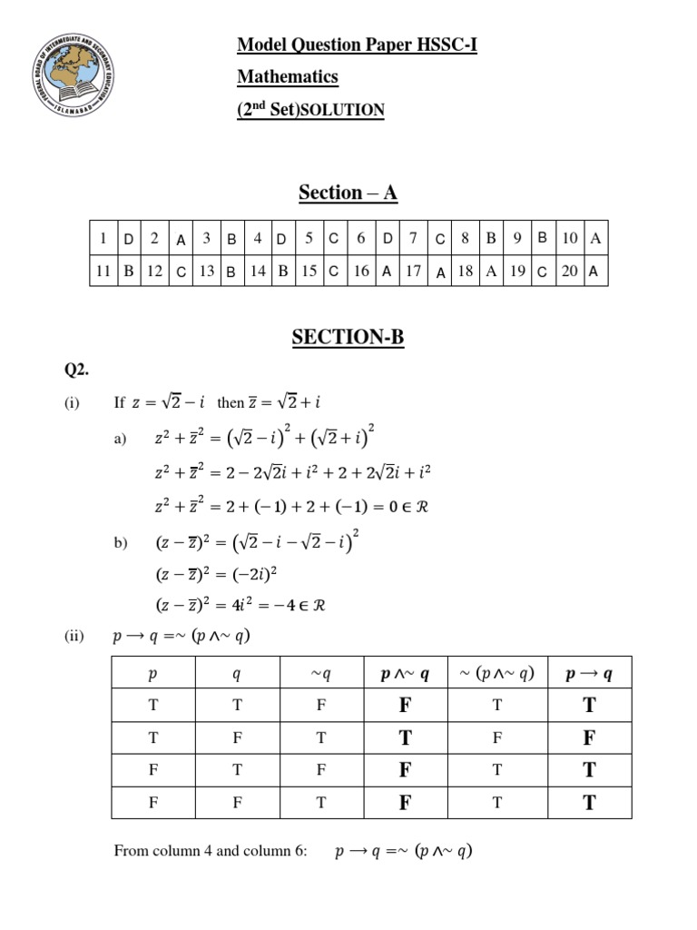 Math Paper 2 Solution | PDF | Abstract Algebra | Mathematical Concepts