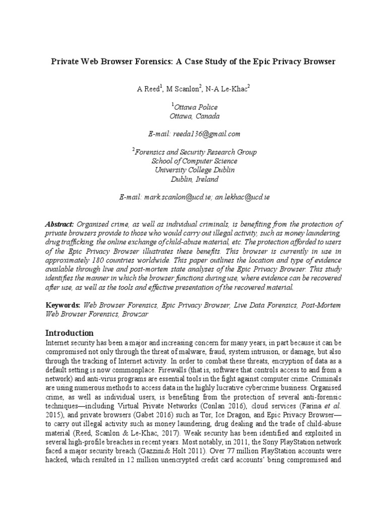 Private Web Browser Forensics A Case Study | PDF | Internet Privacy | Http Cookie
