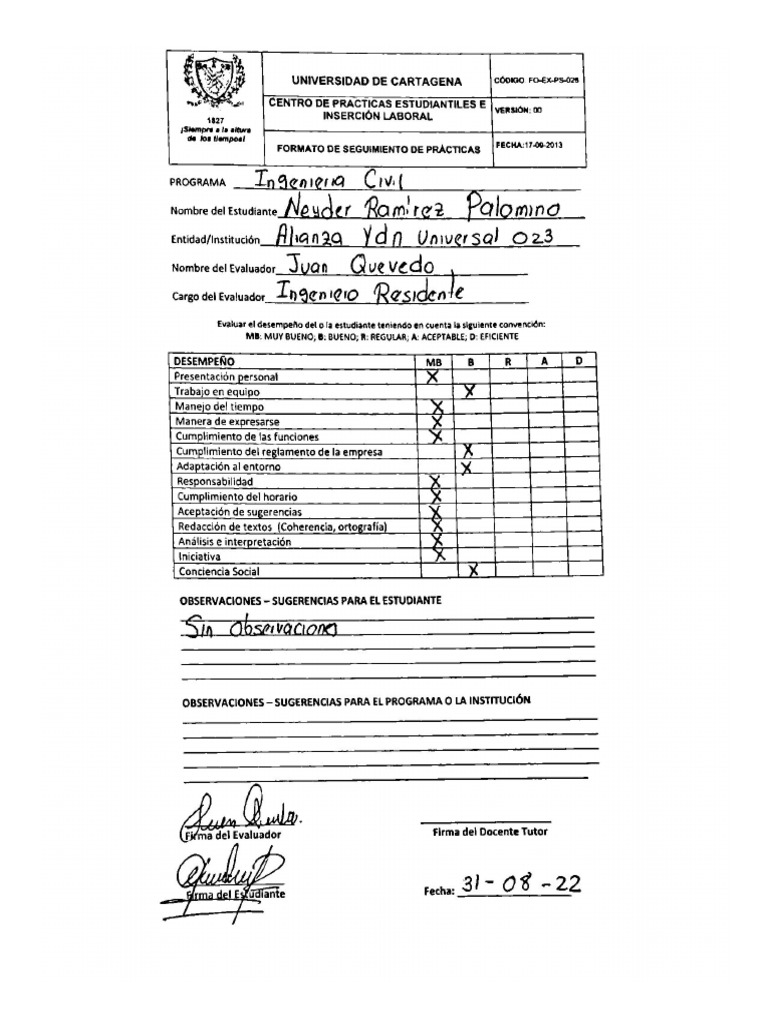 Formato Practicas Udc | PDF