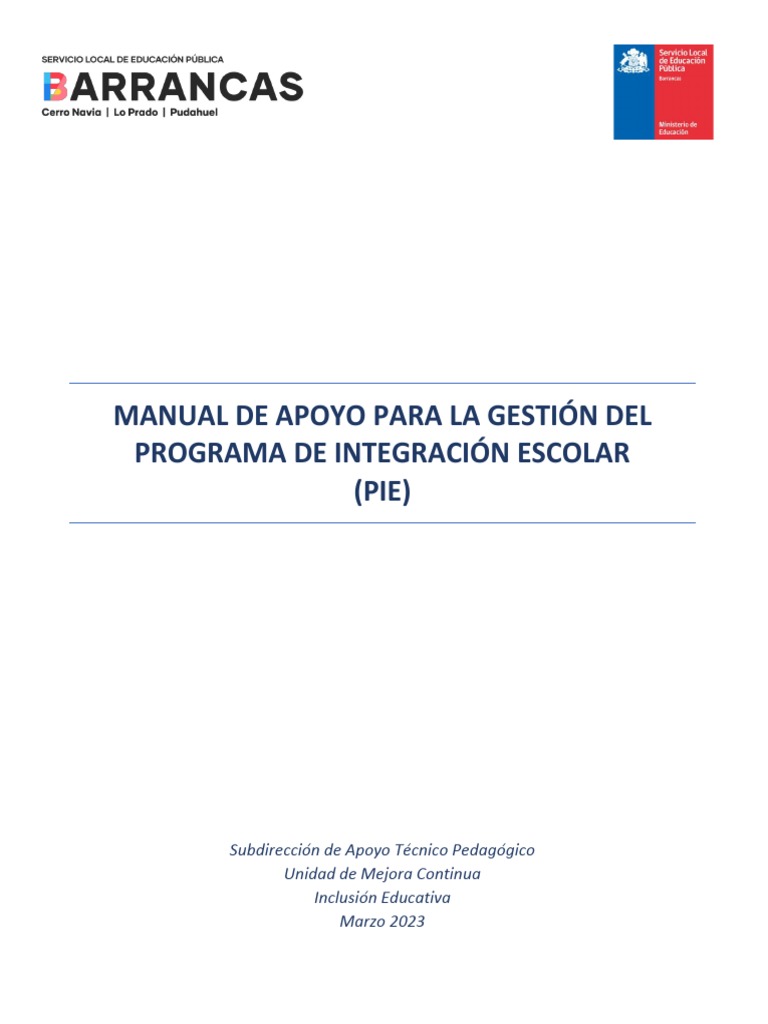 Manual Pie 2023 PDF | PDF | Evaluación | Plan de estudios