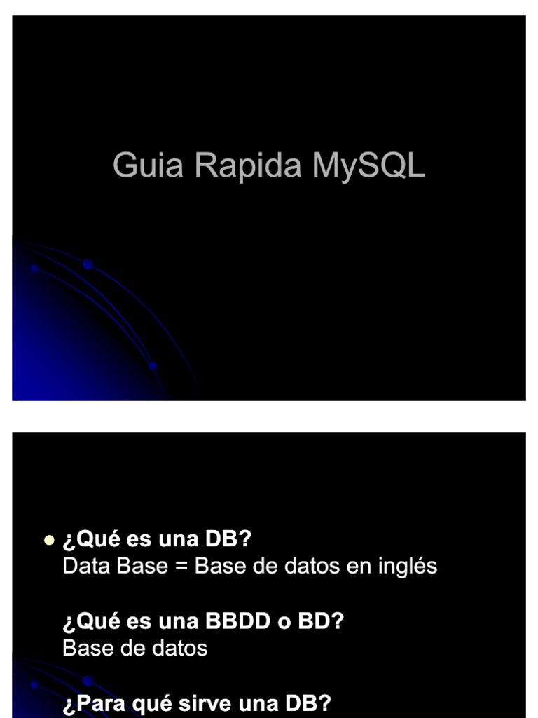 Guia Rapida MySQL | PDF | SQL | Mi sql