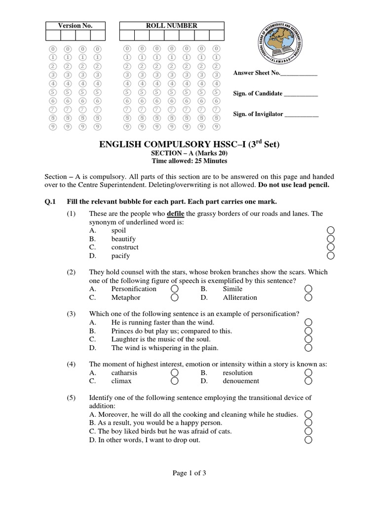 English Paper 3 QP | PDF | Idiom | Adverb