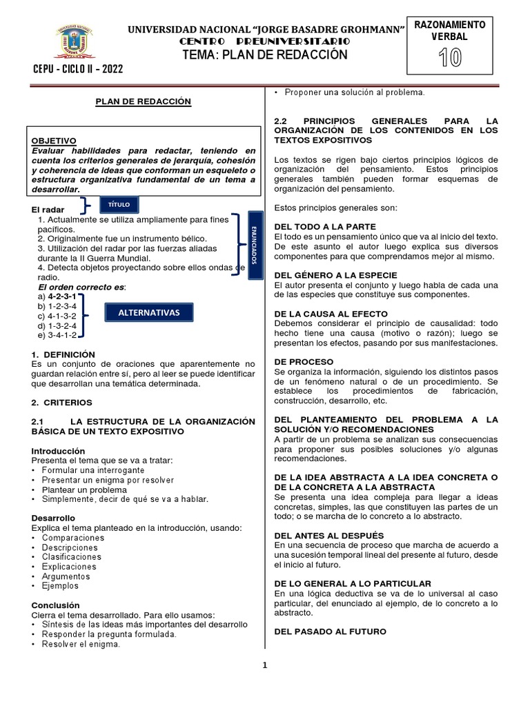 Pract. 10 - Raz. Verbal Sin Claves | Descargar gratis PDF | Comunicación | Pensamiento