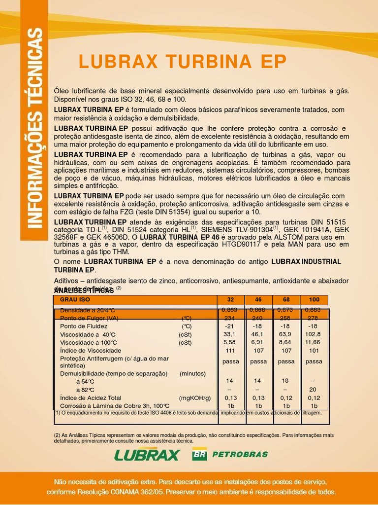 Lubrax Turbina Ep 46 | PDF | Motor a vapor | Turbina a gás