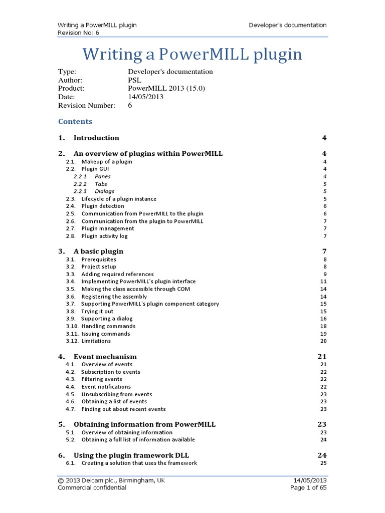 Writing A PowerMILL Plugin v6 | PDF | Component Object Model | Library (Computing)
