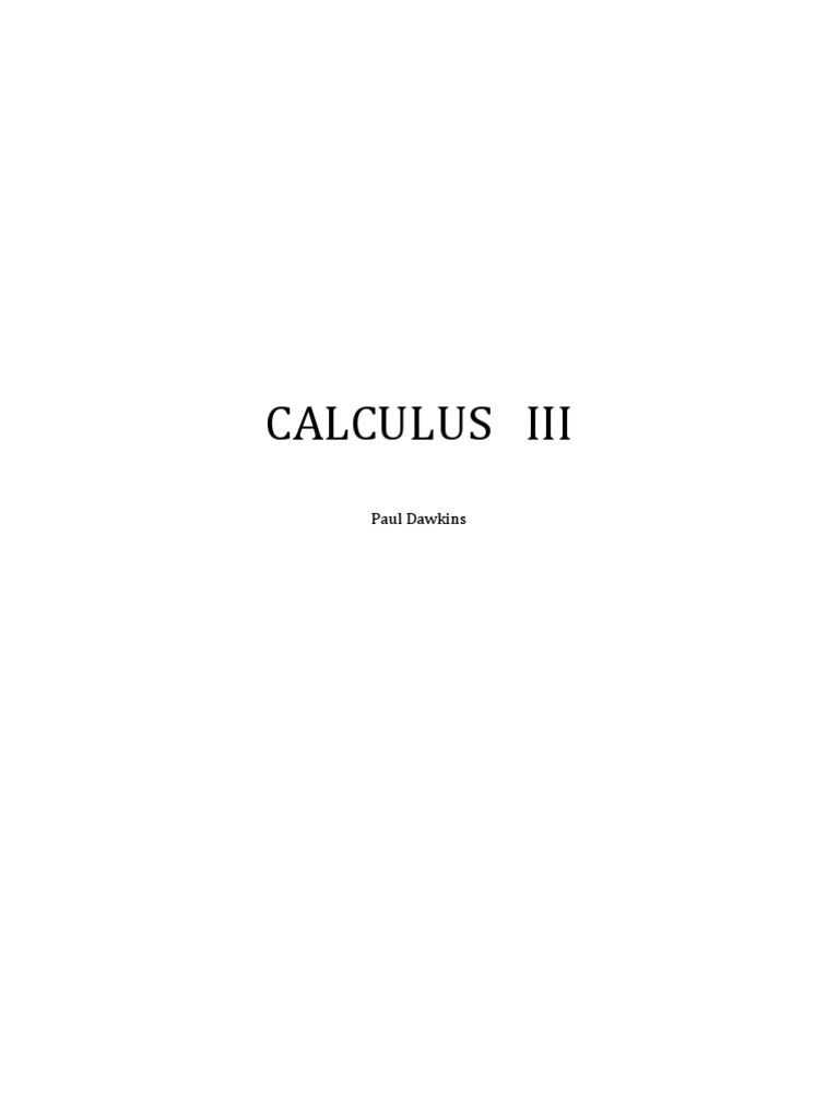 Calciii Complete Pdf Derivative Integral 