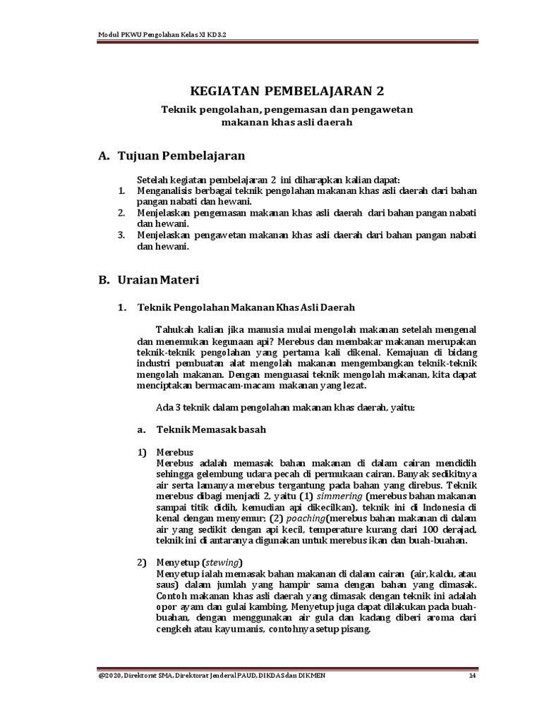 P4 PKWU Pengolahan Kelas XI KD 3.2 | PDF