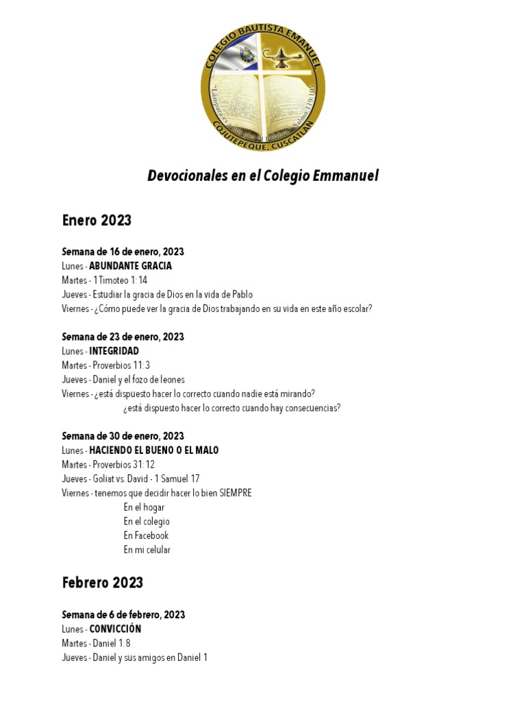 Devocionales Del CBE 2023 PDF | PDF | Pablo el apóstol | Jesús