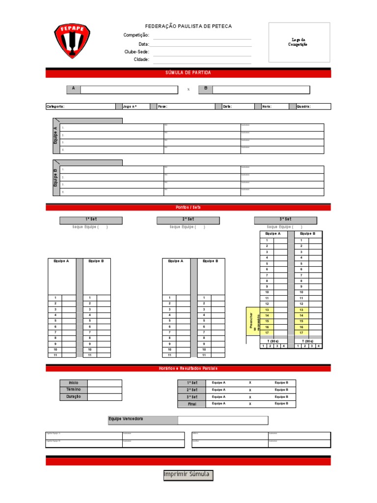 Sumula Oficial | PDF