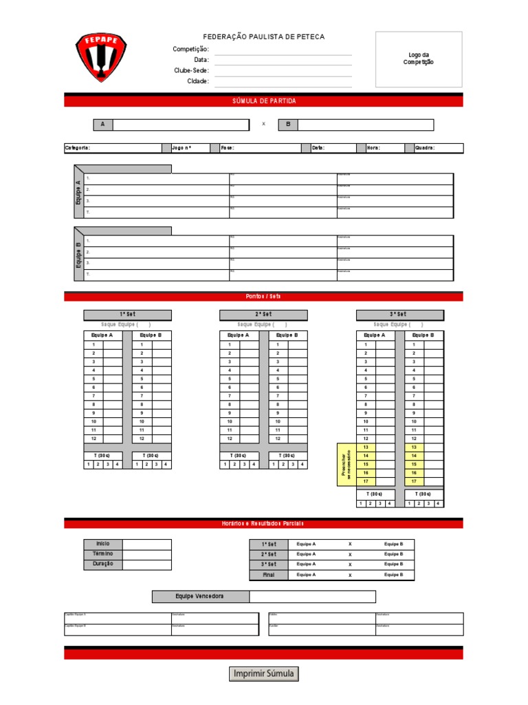 Sumula Oficial | PDF