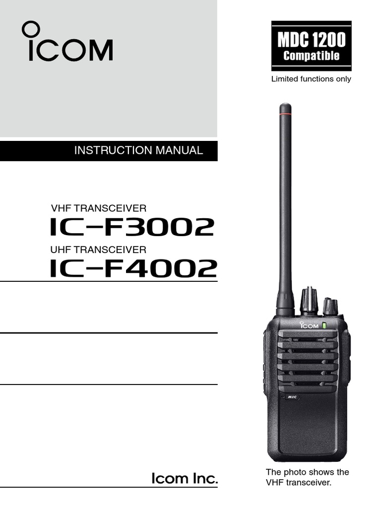 Icom Ic-F3002 - F4002 | PDF | Rechargeable Battery | Battery Charger