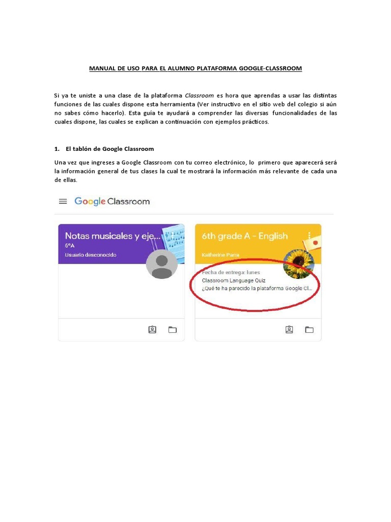 Manual de Uso Plataforma Google Classroom | PDF | Software de la aplicacion | Desarrollo de software