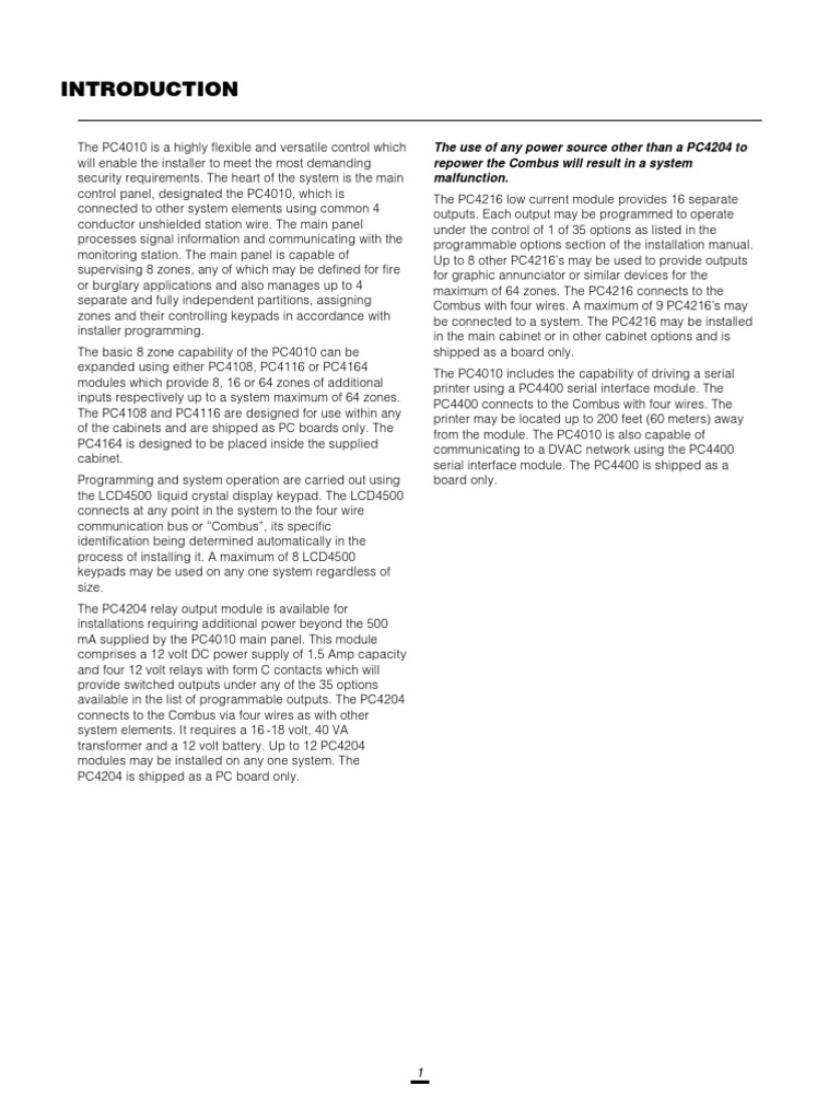 Manual Central DSC 4020 en Ingles | PDF | Electrical Wiring | Telephone