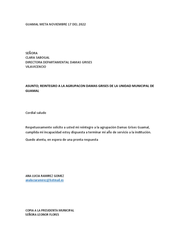 Solicitud de Reintegro | PDF