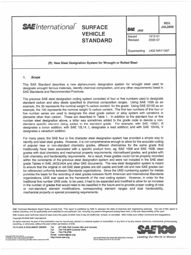 SAE J402-2005-07-(Steel Designation system for-Wrought o Rolled Steel ...