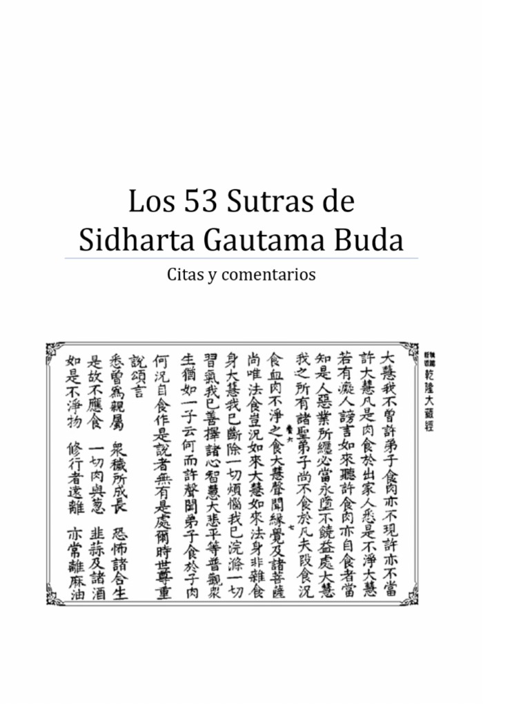 Los 53 Sutras de Sidharta Gautama Buda - Citas Y Comentarios - Los - 53 - Sutras - Del - Buda ...