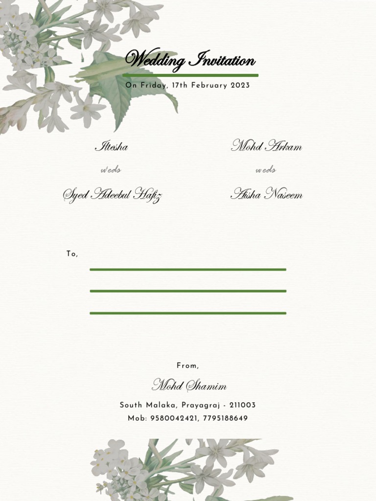 Wedding Invitation | PDF
