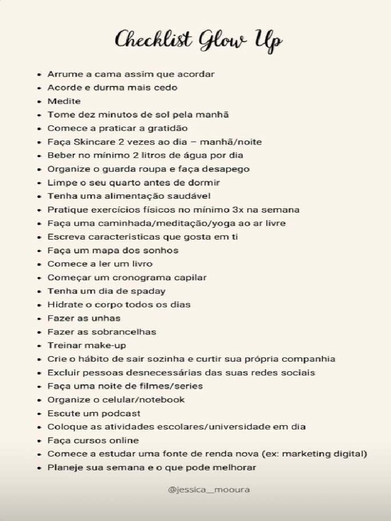 Glow Up Check-List PDF | PDF