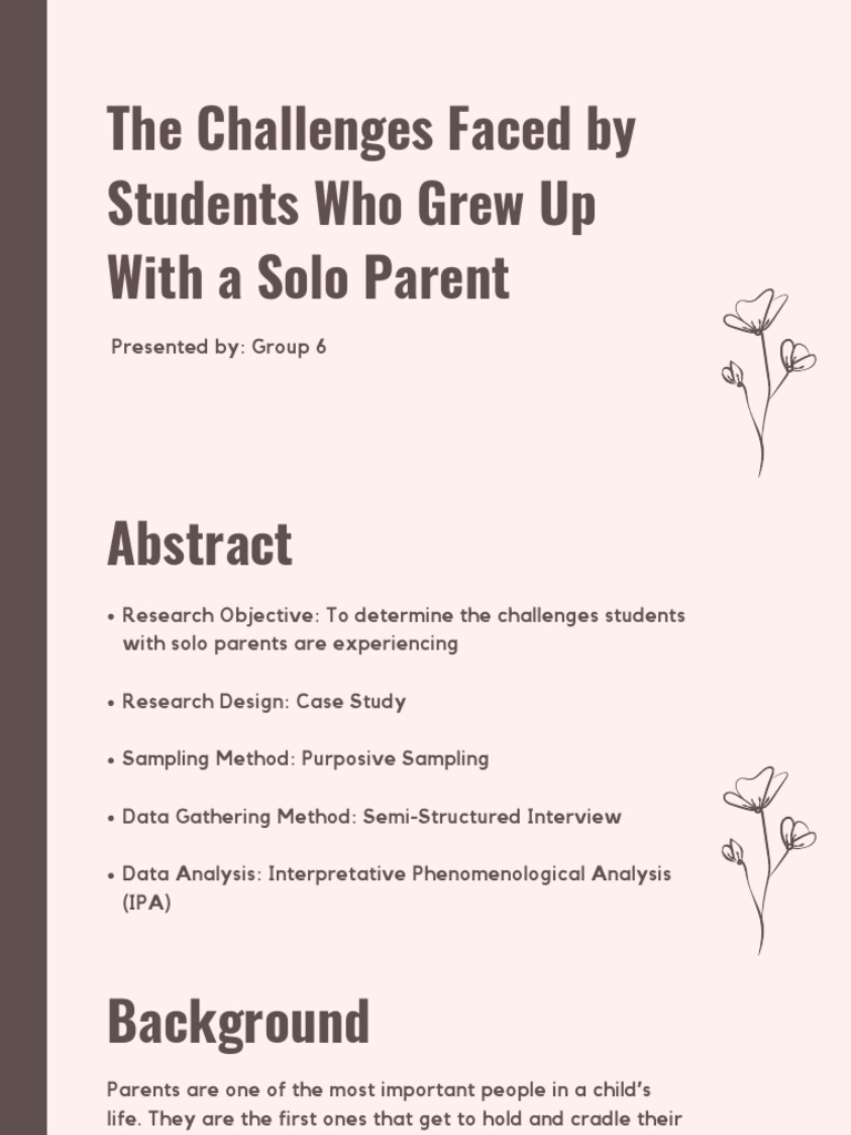 The Challenges Faced by Students Who Grew Up With A Solo Parent PDF ...
