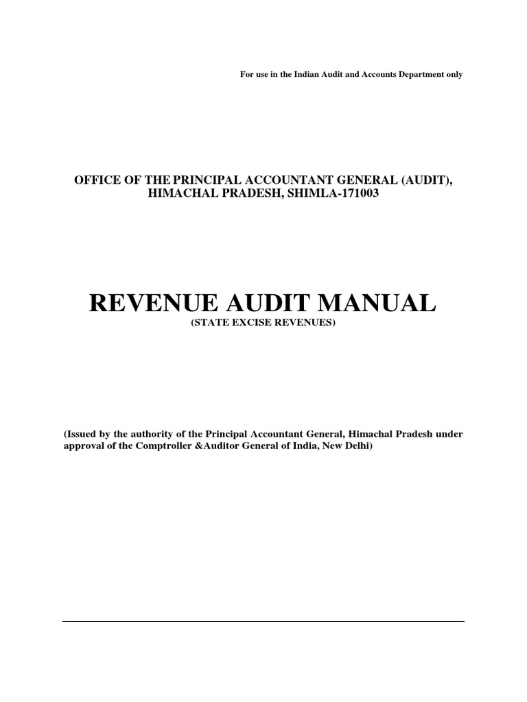 Guide to Auditing State Excise Revenues in Himachal Pradesh | PDF | Audit | Internal Control