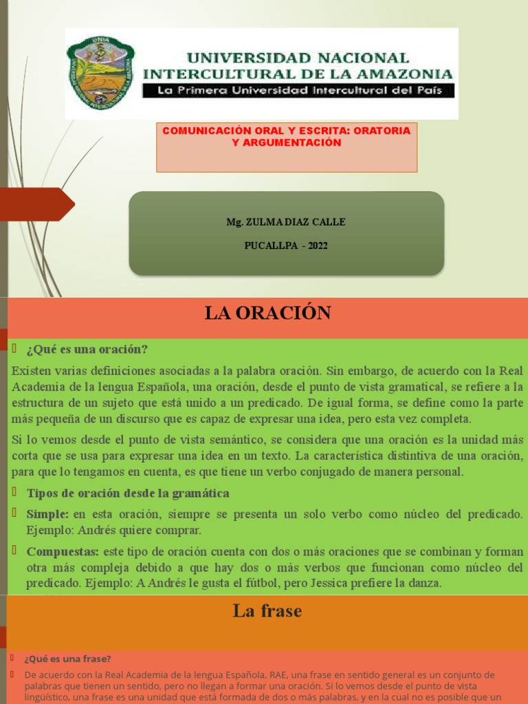 Tema 12 La Oración y La Frase | PDF | Oración (Lingüística) | Palabra