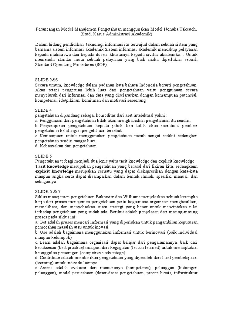 Nonaka Takeuchi | PDF