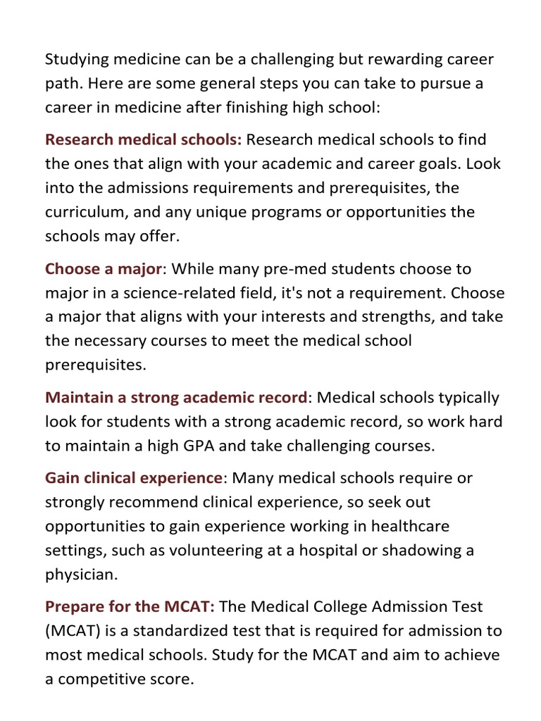 Studying Medicine Step by Step | PDF