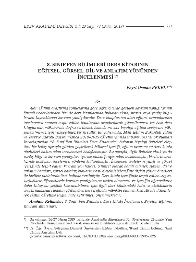 SINIF FEN B - L - MLER - DERS K - TABININ E - TSEL, G - RSEL, D - L Ve ANLATIM Y - N - NDEN ...