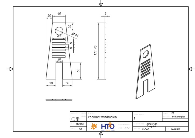 Voorkant Molen Technische Tekening | PDF