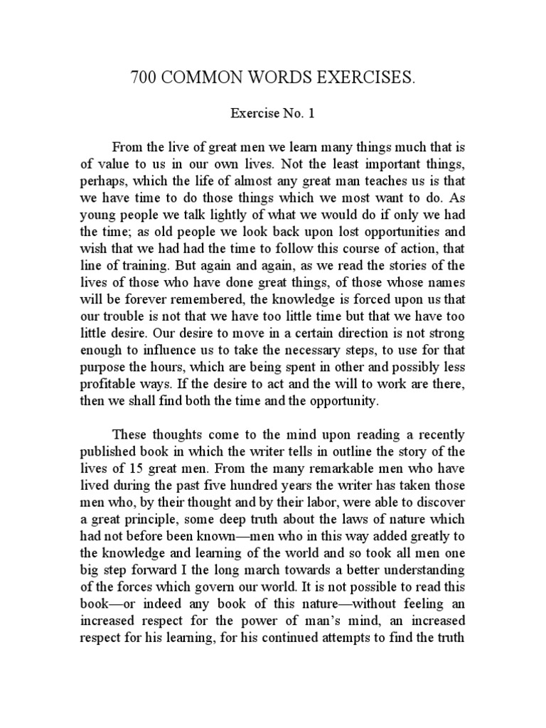 700 Common Words | PDF | Thought | Idea