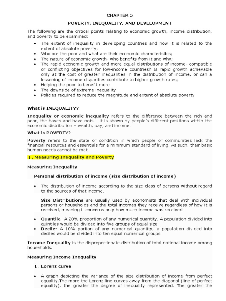 Econ Dev Chapter 5 | PDF | Taxes | Poverty