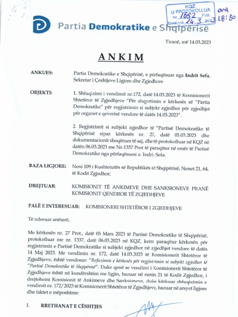 Kerkese Ankimore PD - Drejtuar KAS | PDF