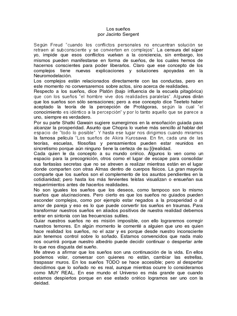 Interpretación y poder de los sueños | PDF | Sueño | Ciencia cognitiva