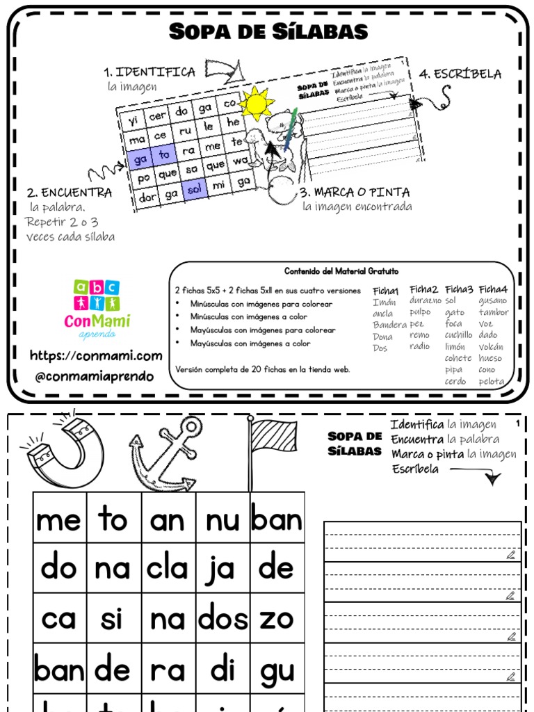 Sopa de Silabas Free | PDF | Artes del Lenguaje y Comunicación