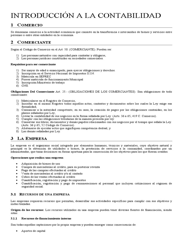 Introducción A La Contabilidad | PDF | Contabilidad | Comercio