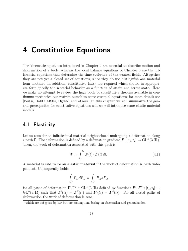 Constitutive Equations | PDF | Elasticity (Physics) | Deformation ...