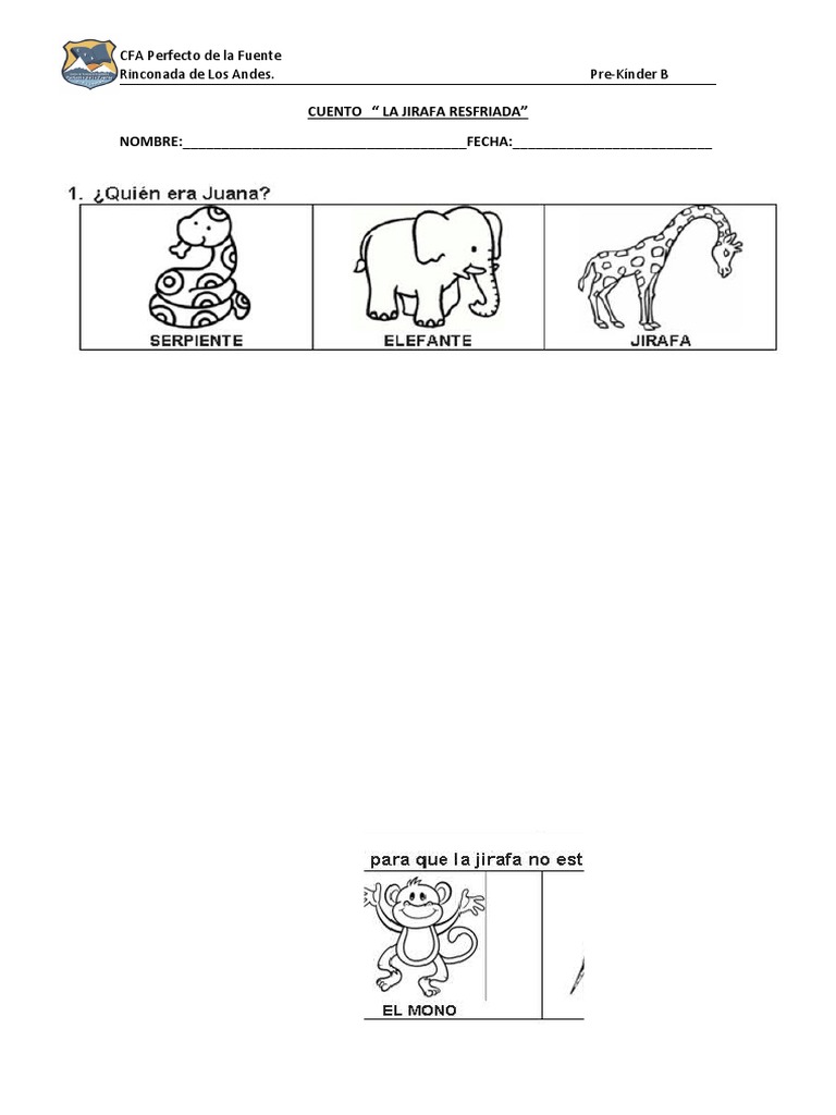 Cuento La Jirafa Resfriada | PDF