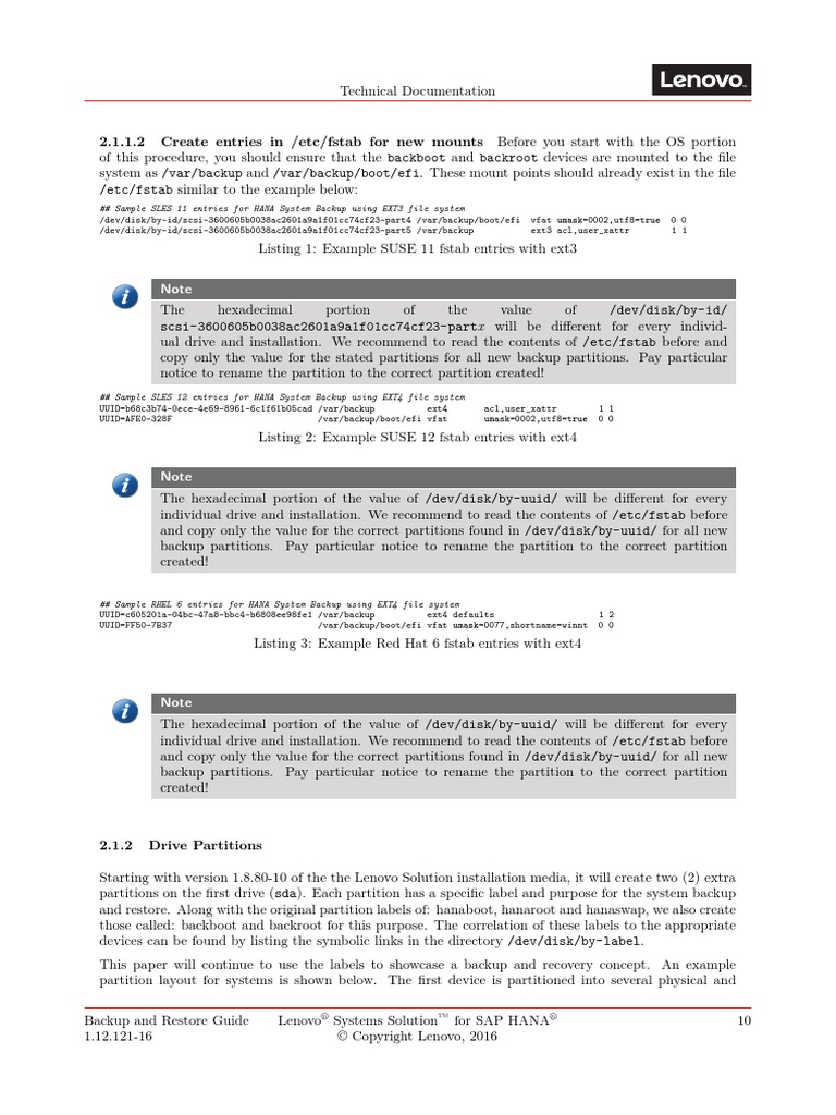 Lenovo - SAP HANA Backup Guide-1.12.121-16 - 17-24 | PDF | Booting ...