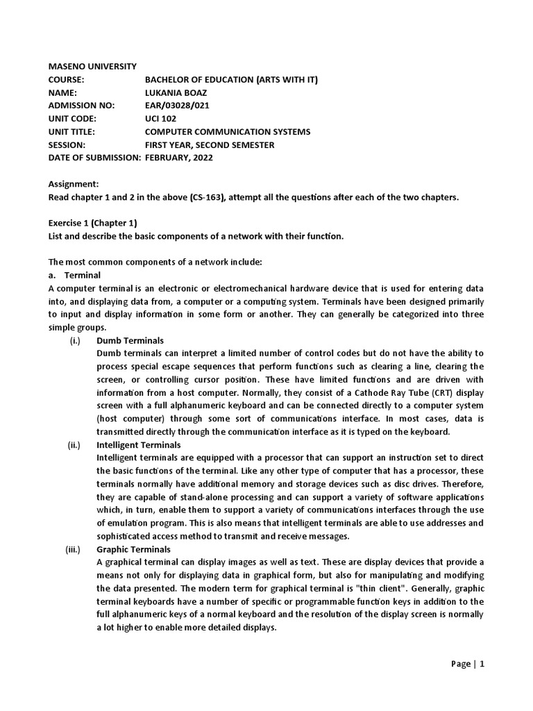 UCI Draft Assignment | PDF | Transmission Medium | Computer Network