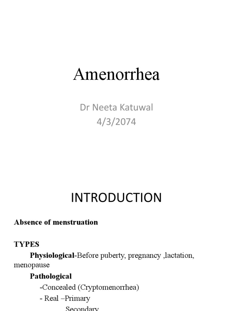 Understanding Amenorrhea: Causes and Approach | PDF | Polycystic Ovary ...