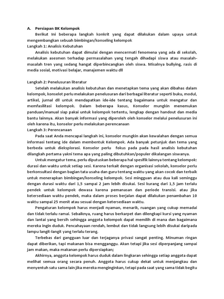 Prosedur Dan Teknik BK KELOMPOK | PDF | Karier & Perkembangan