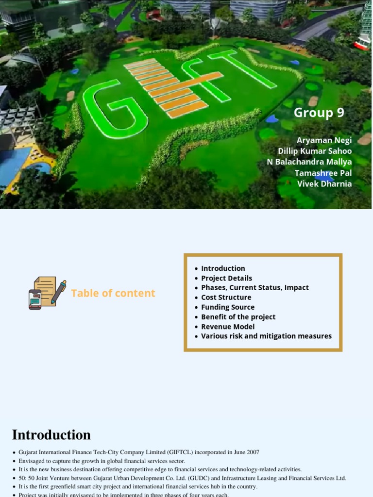 GIFT City Project Overview and Status | PDF | Economies | Private Sector
