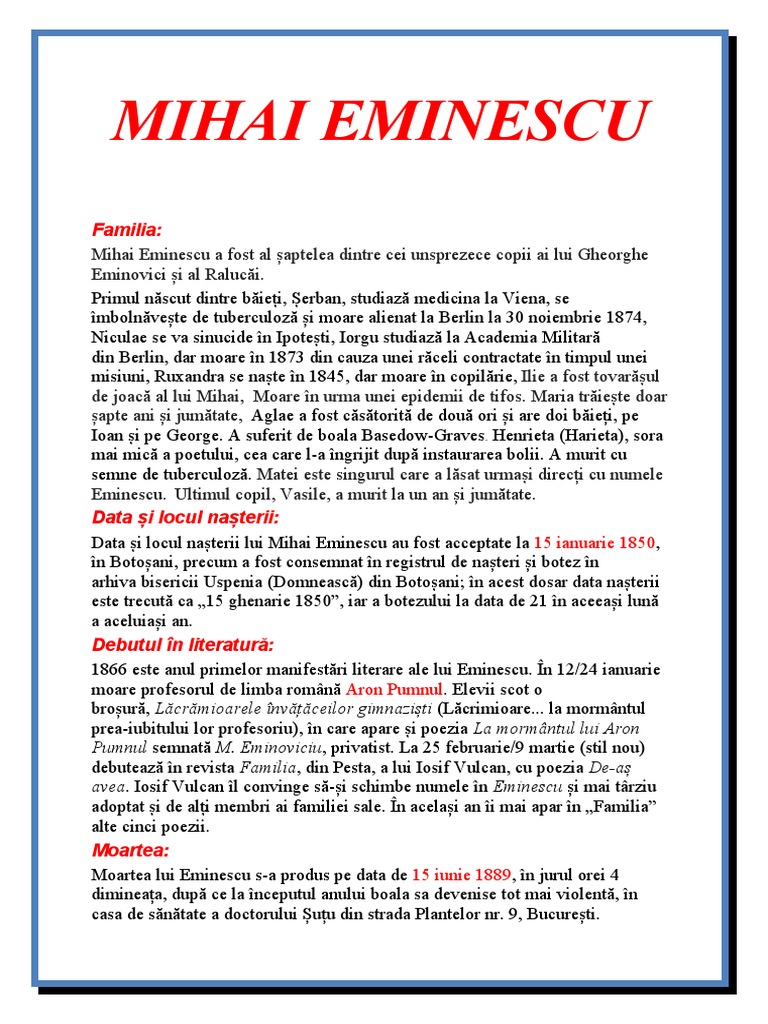 Mihai Eminescu | PDF