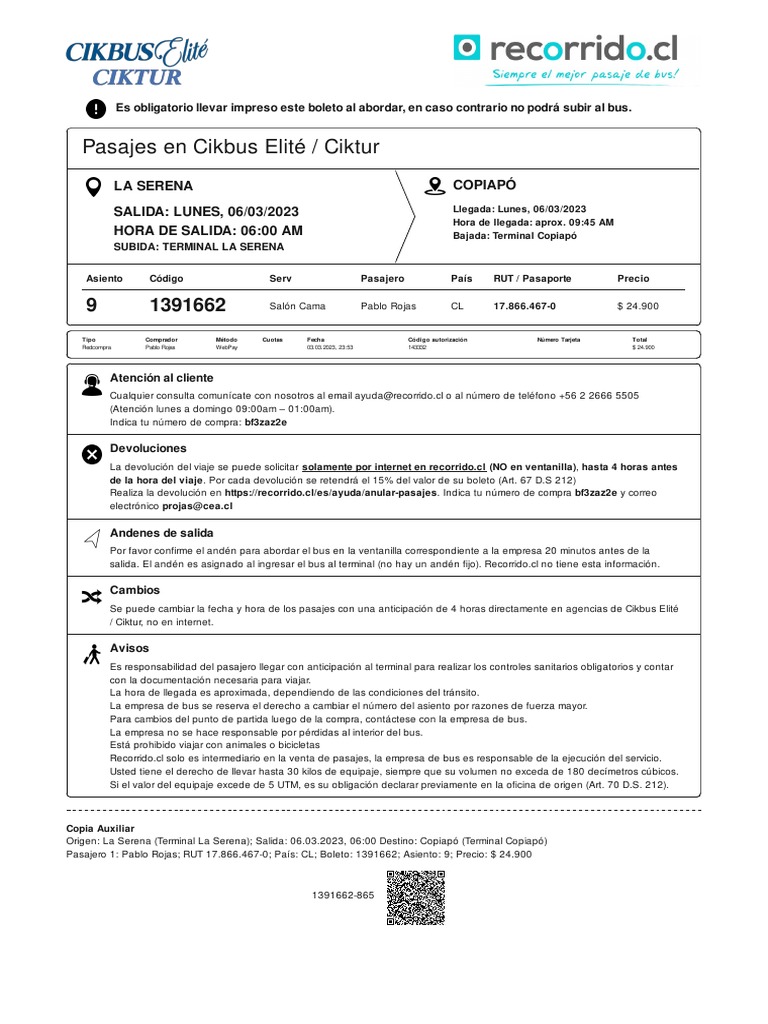 modelo de pasaje | PDF