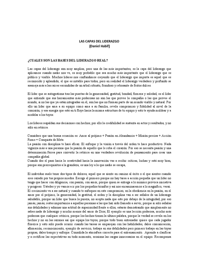 Las Capas Del Liderazgo | PDF | Liderazgo | Amor