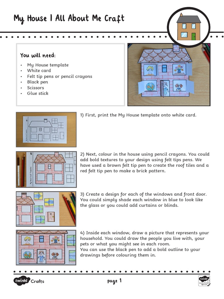 My House Craft Activity Template | PDF | Games & Activities | Home & Garden