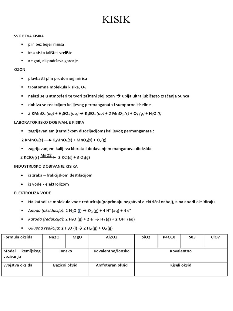 Kemija Test 1 | PDF