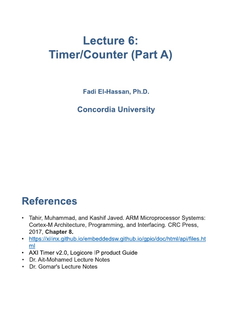AXI Timer - Counter-Part A2 With Solutions | PDF