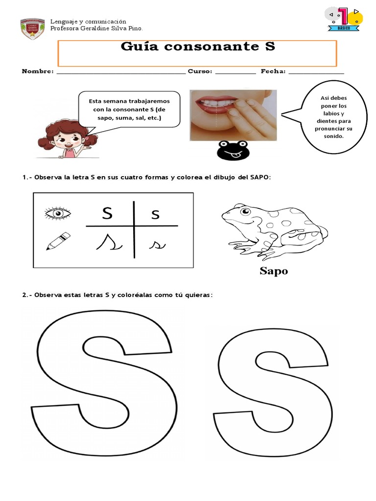 Guía Consonante S | PDF | Comunicación humana | Lingüística